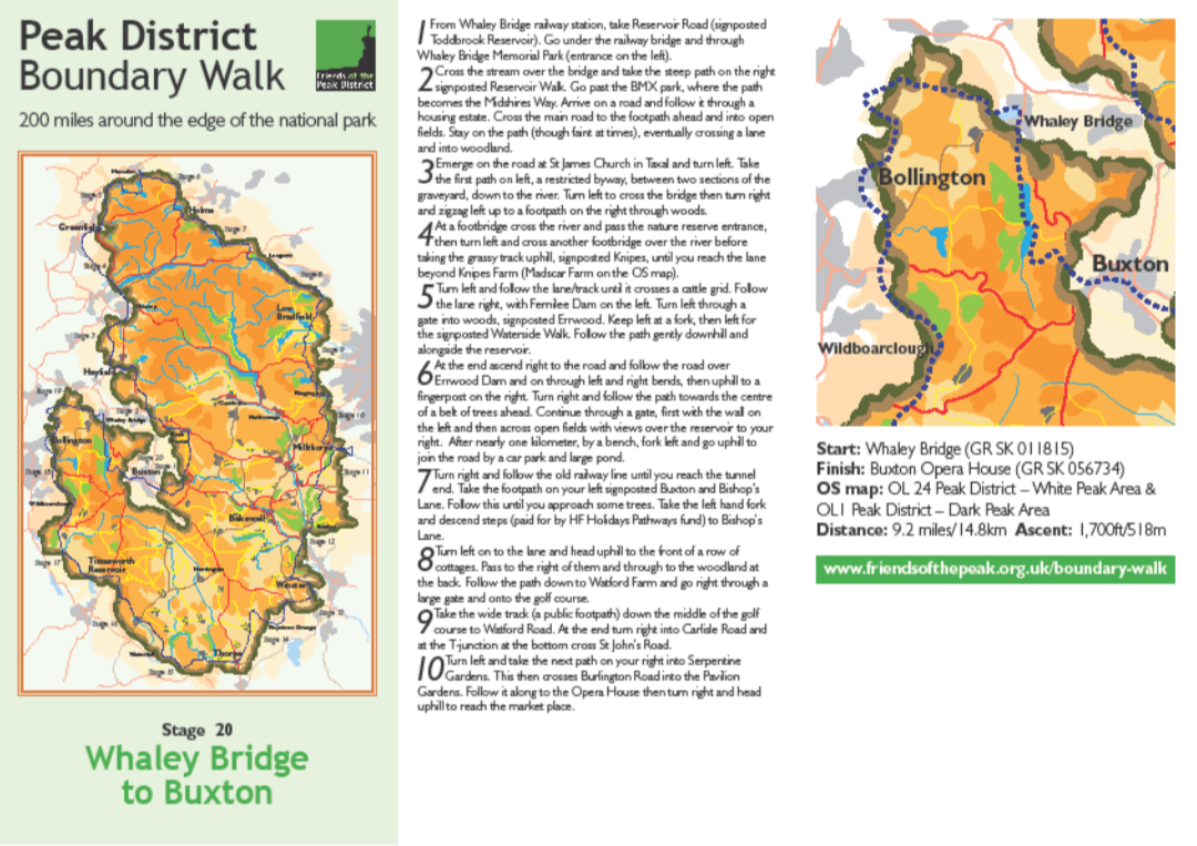 Stage 20: Whaley Bridge to Buxton – CPRE Peak District and South Yorkshire